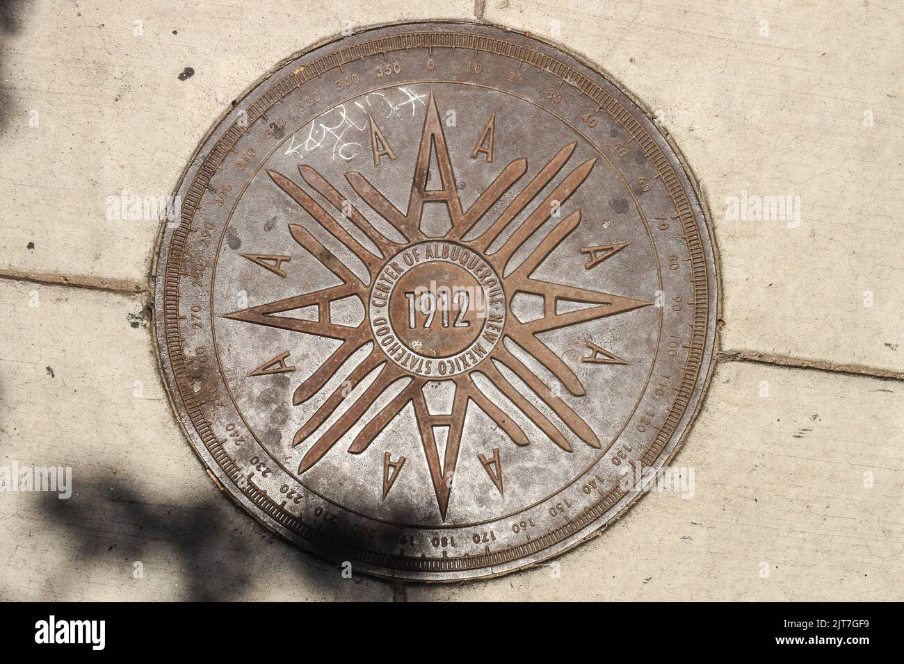 1912 manhole cover in Albuquerque, NM USA Stock Photo - Alamy