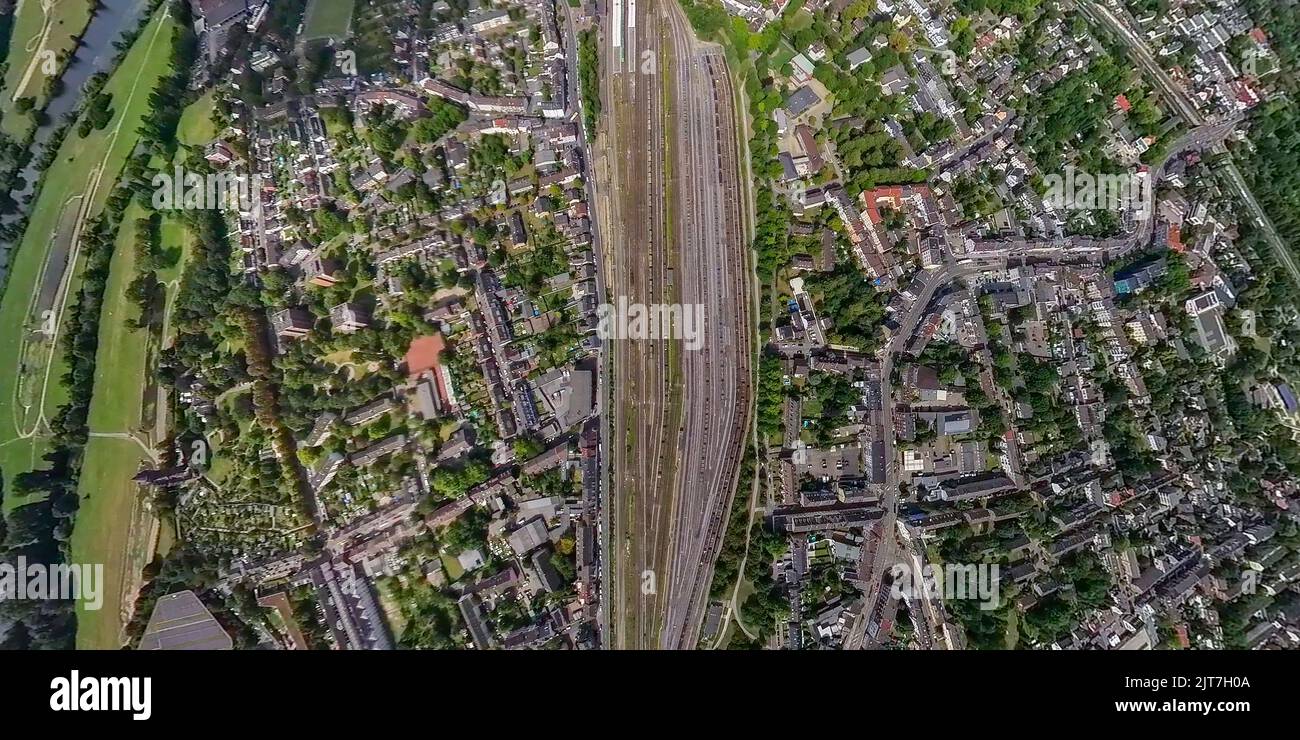 Aerial view, tracks and station Mülheim Styrum S, district Styrum ...
