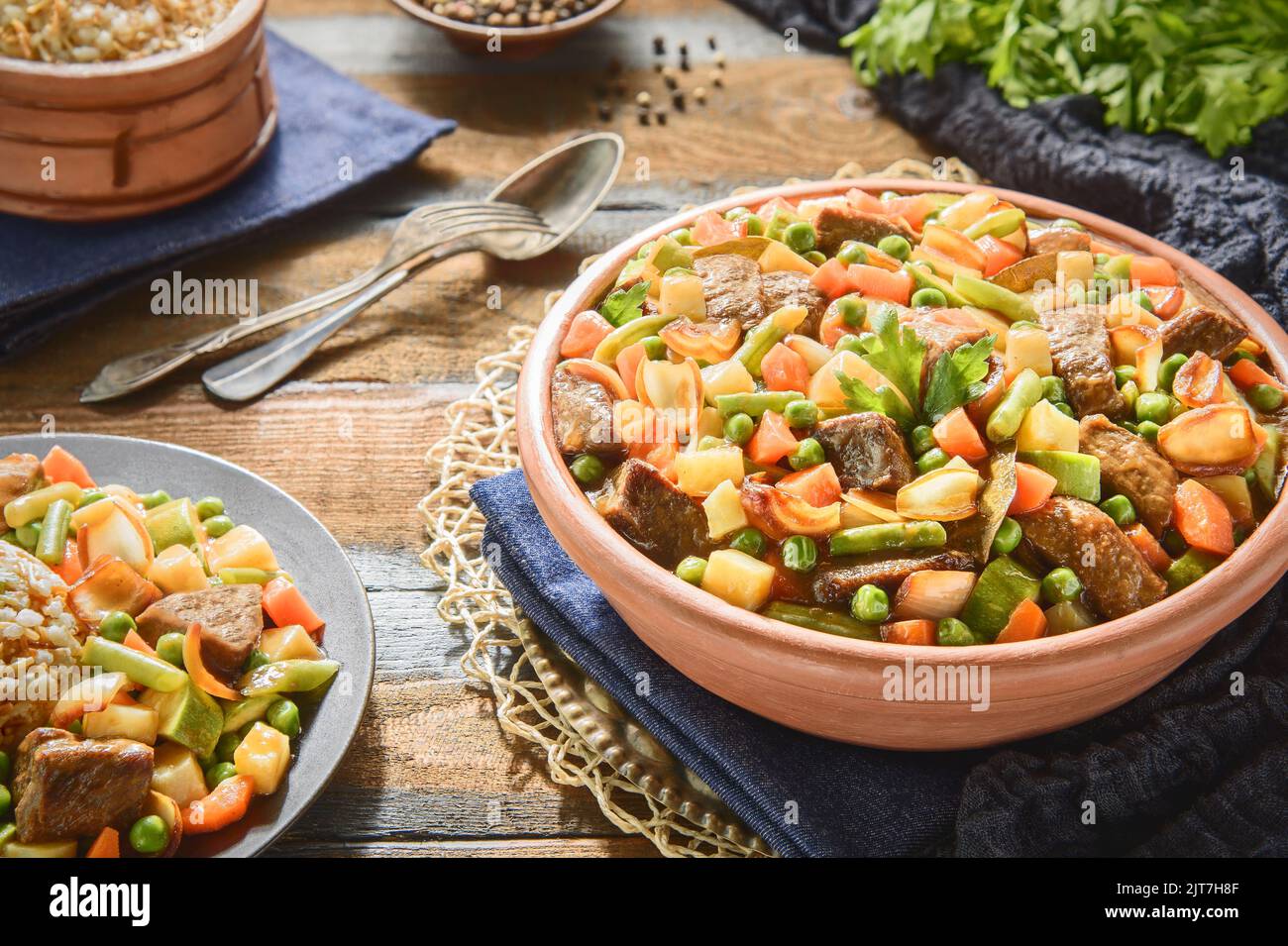 Arabic Cuisine: The Torley casserole with meat. It's a mixture of meat ...