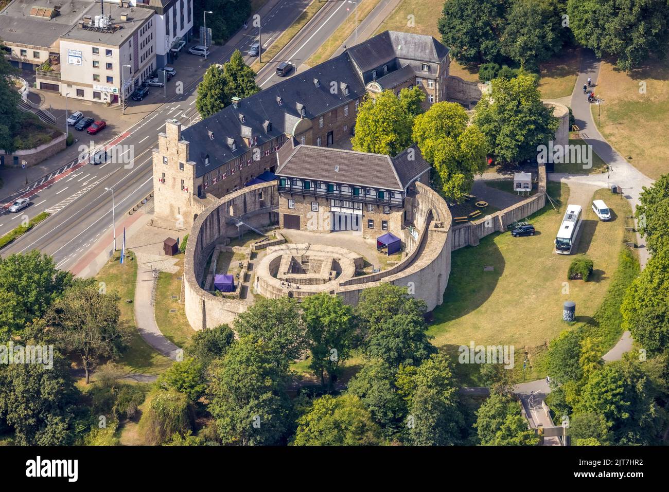 Aerial view, Broich Castle, Broich - East, Mülheim an der Ruhr, Ruhr ...