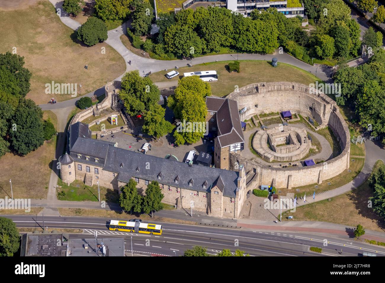 Aerial view, Broich Castle, Broich - East, Mülheim an der Ruhr, Ruhr ...
