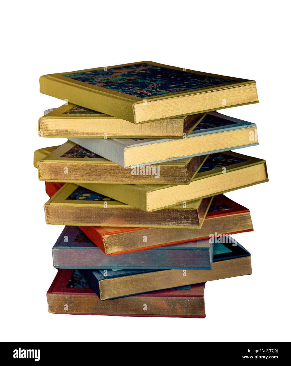 Book choice for reading. Pile of books isolated on white background ...