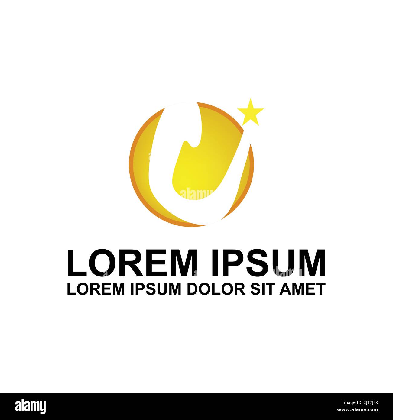 The yellow round shape with a curve line inside with editable text on ...