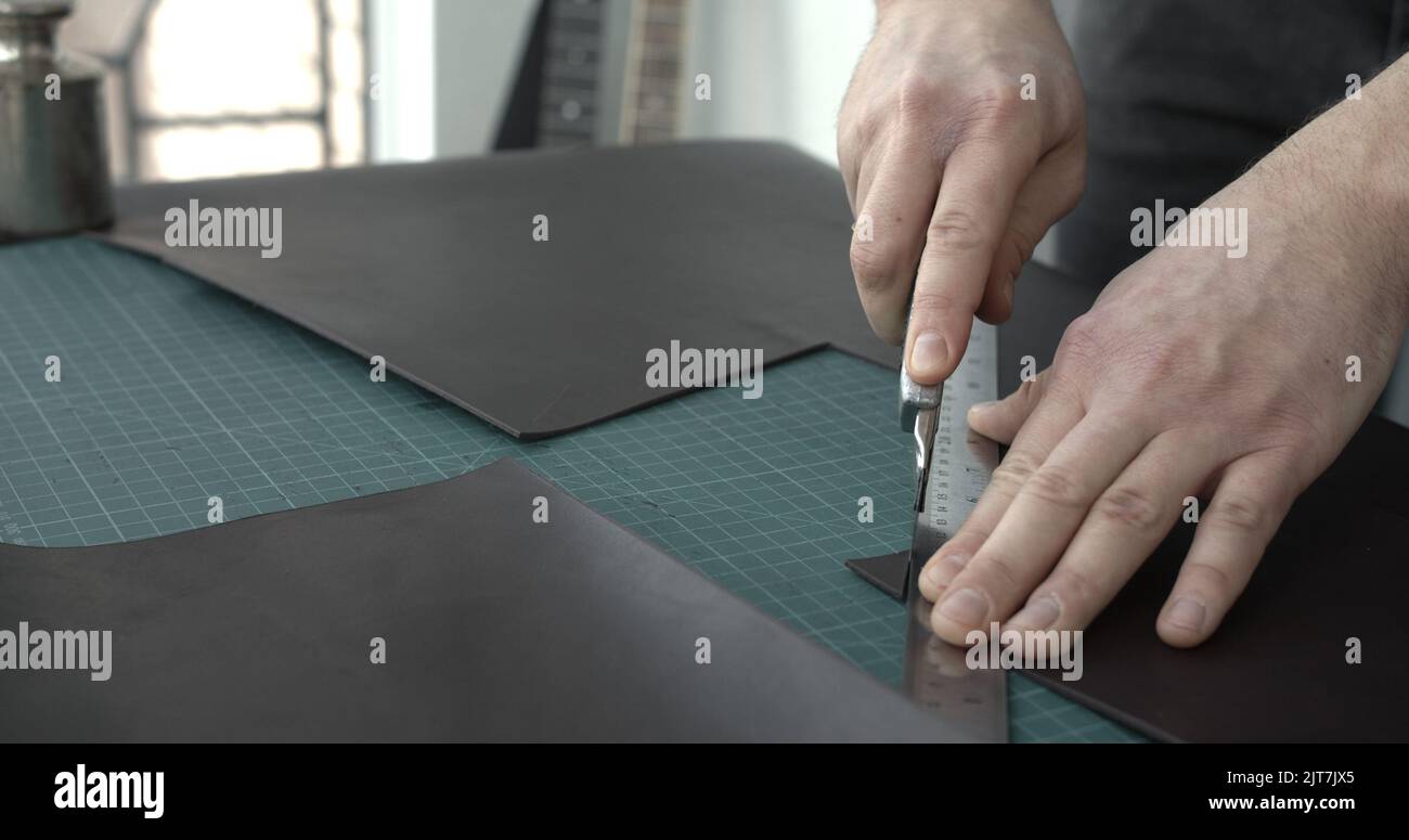 Traditional leather making process handmade hi-res stock photography ...