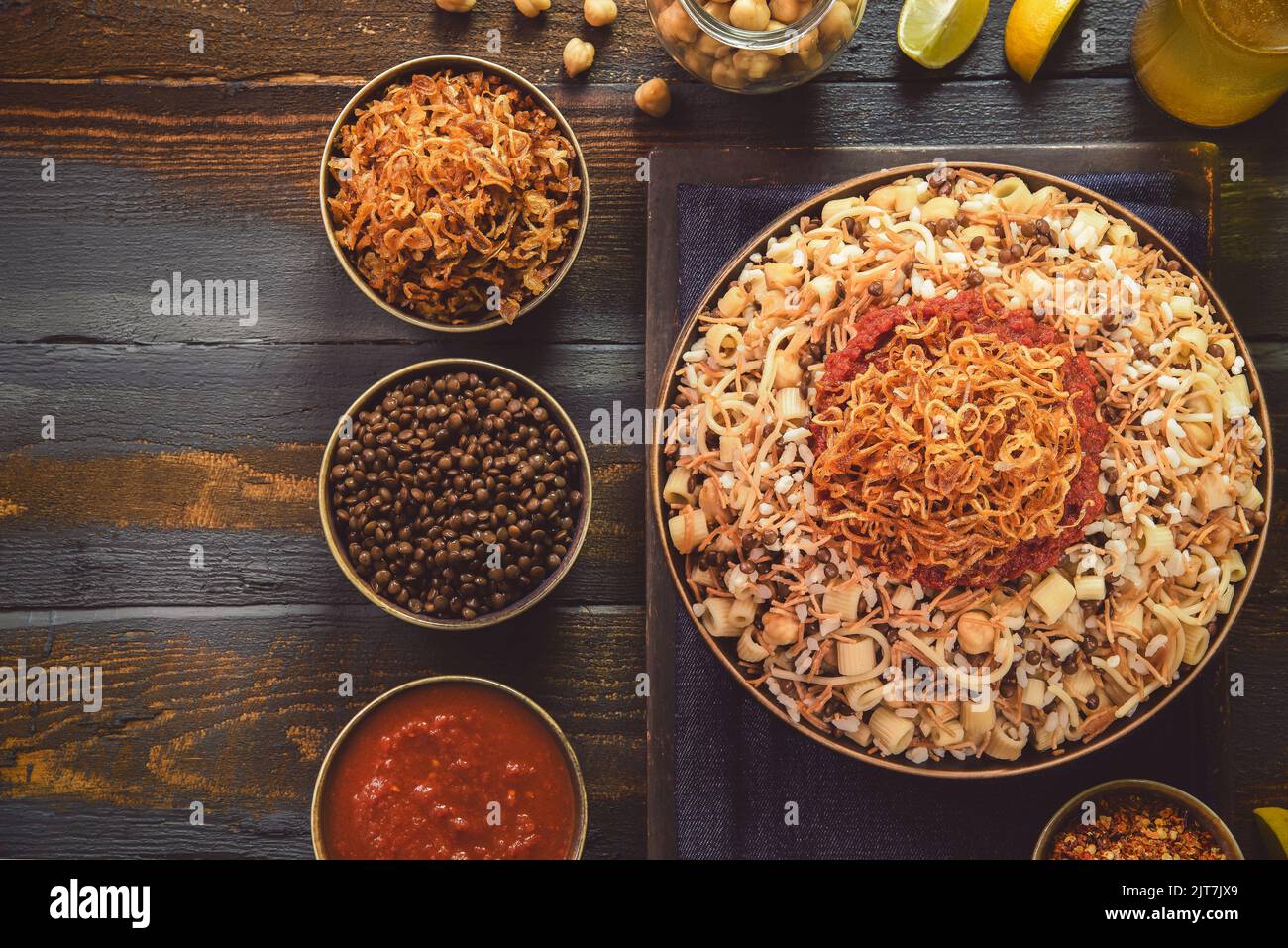 Arabic cuisine; Traditional Egyptian food: Delicious Kushary or ...