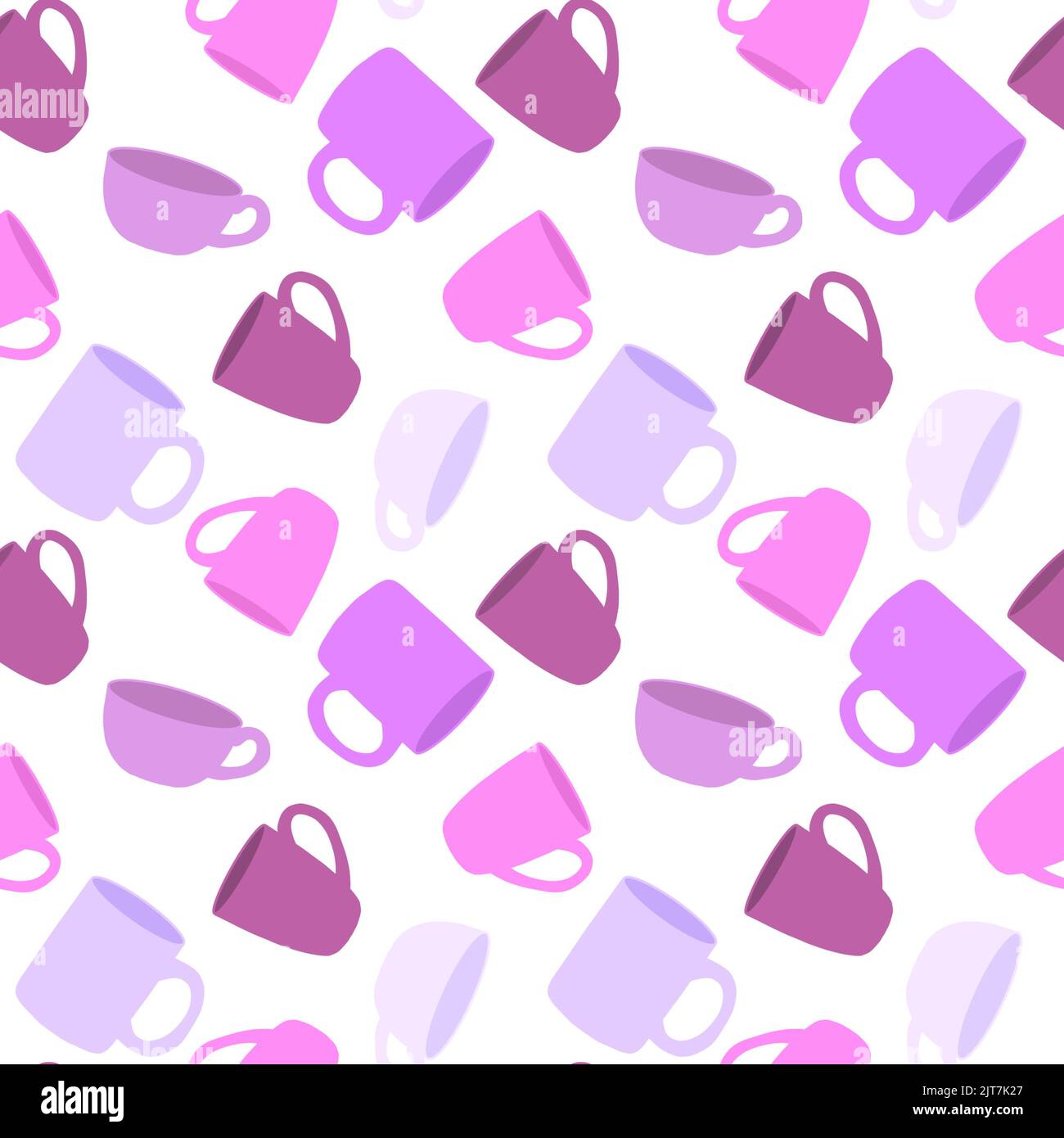 Cartoon color cups seamless pattern for wrapping paper and kids clothes ...