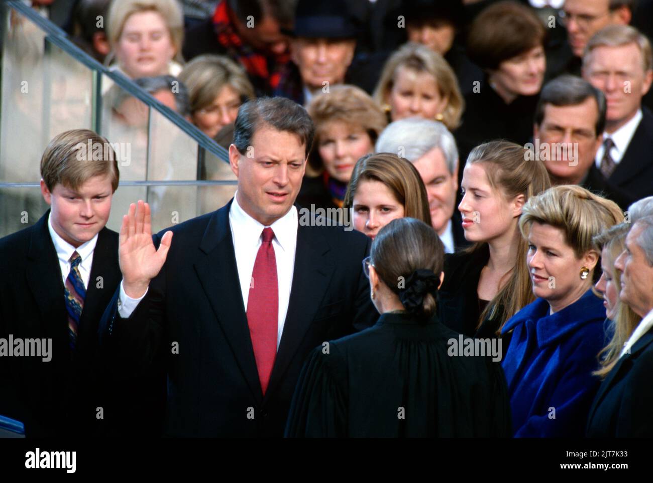 U.S. Vice President Al Gore takes the oath of office as the 45th Vice ...