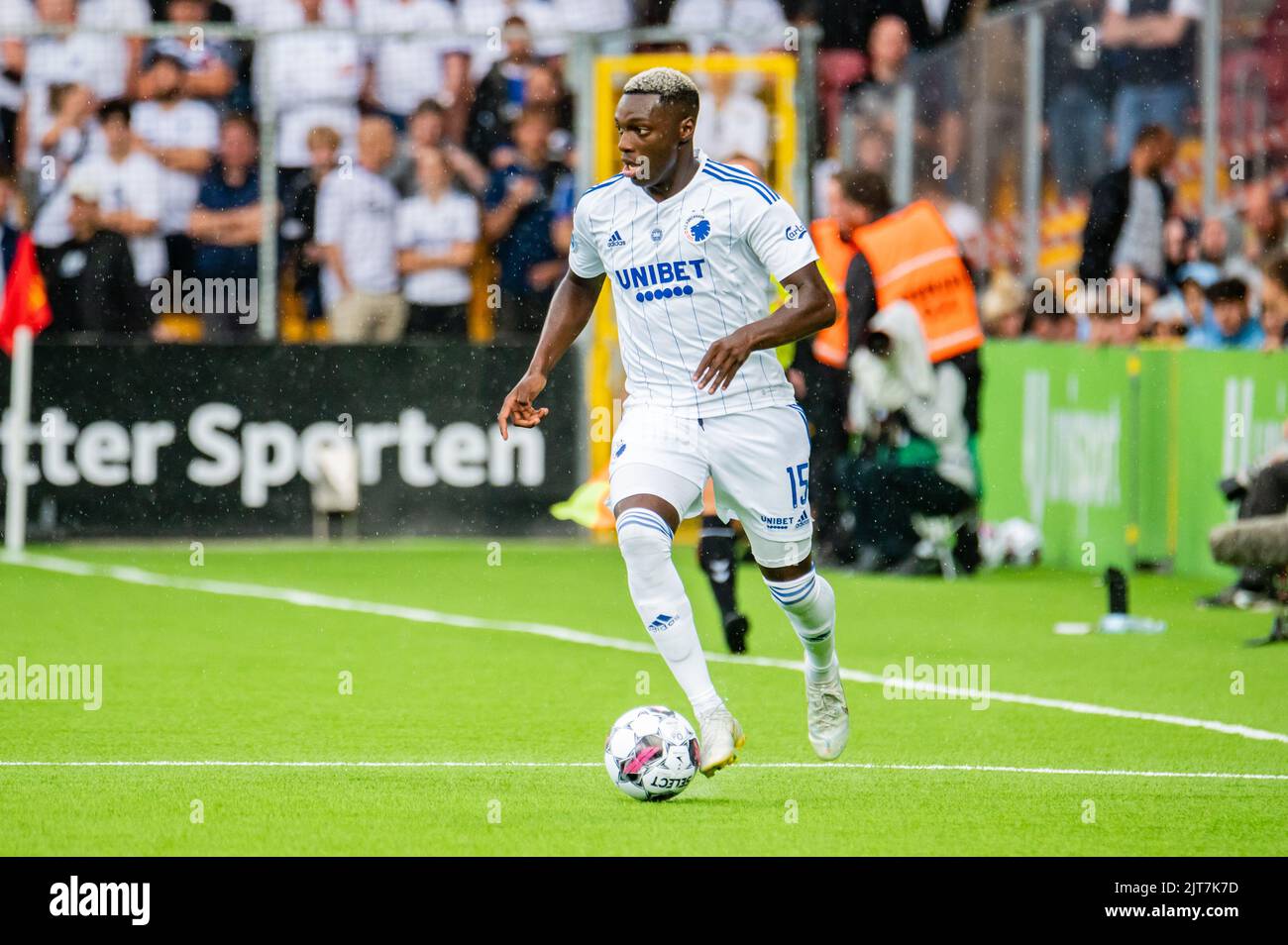Farum, Denmark. 28th Aug, 2022. Mohammed Daramy (15) of FC Copenhagen ...