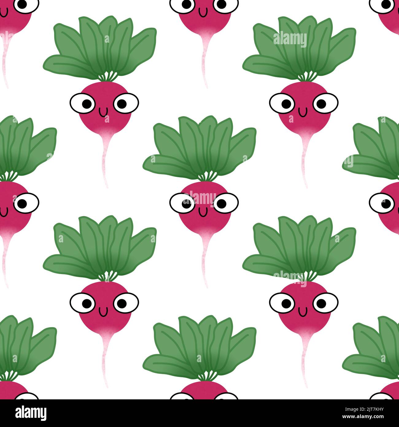 Harvest radish cartoon seamless vegetable pattern for wrapping paper ...