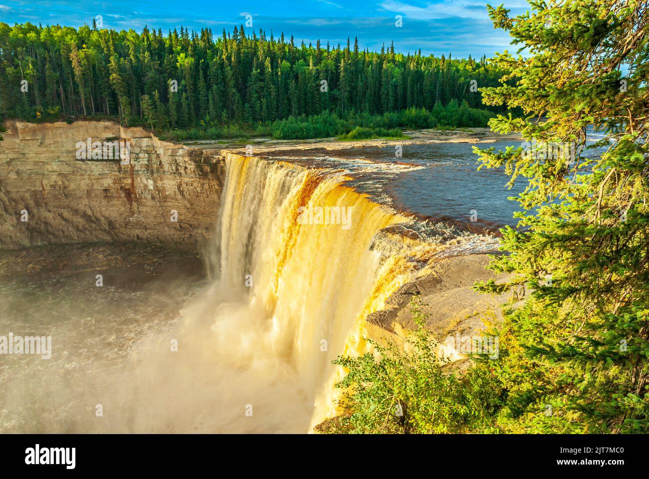 Alexandra Falls on the Hay River in late summer, in Canada's Northwest ...