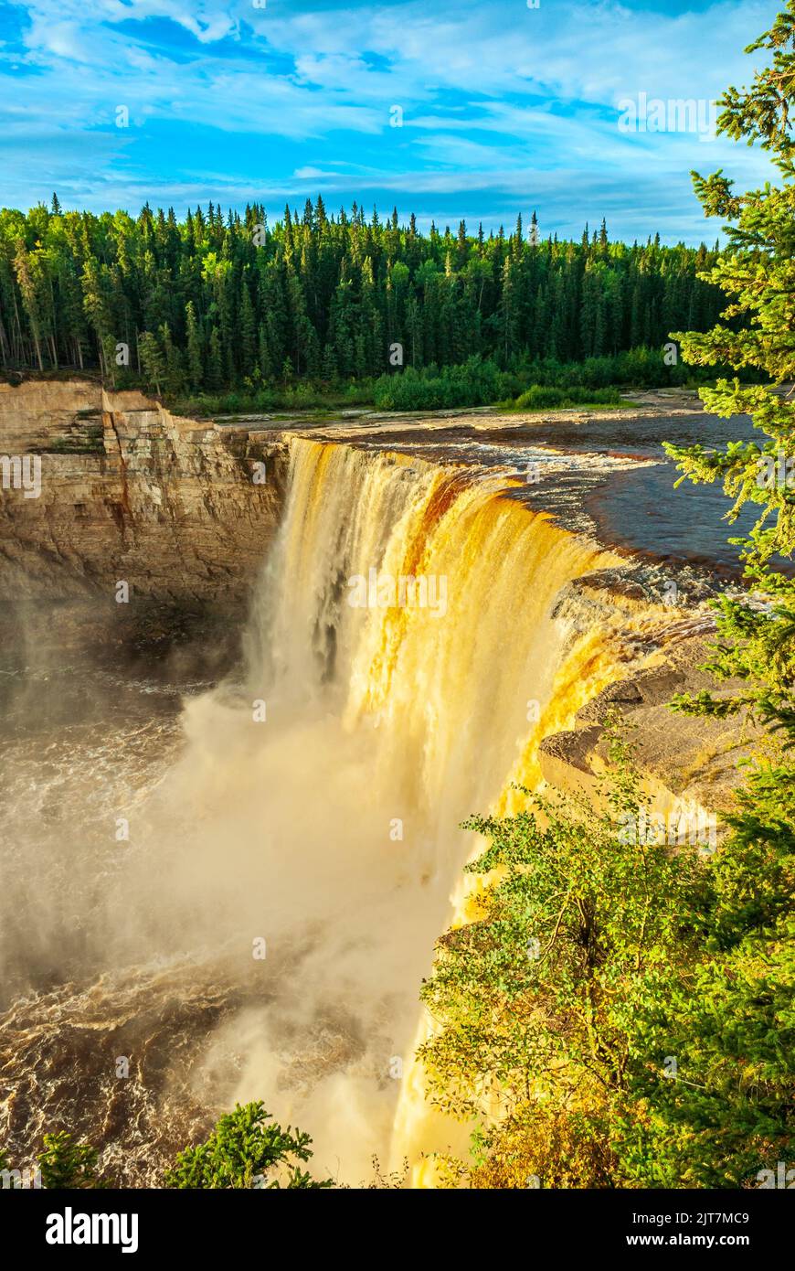 Alexandra Falls on the Hay River in late summer, in Canada's Northwest ...