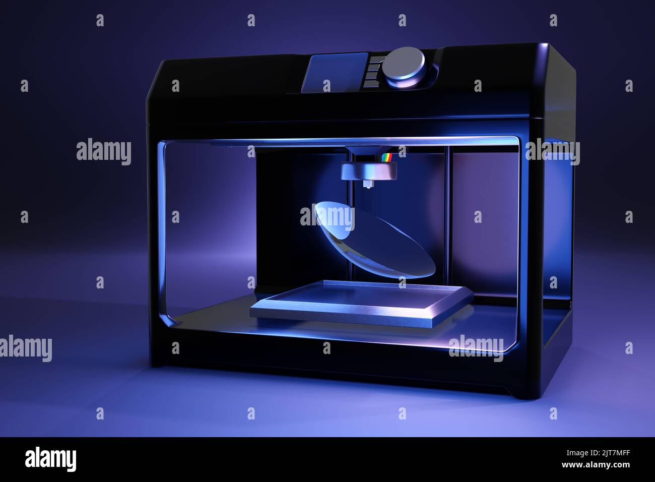 3D printer is printing a human cornea. Illustration of the ...