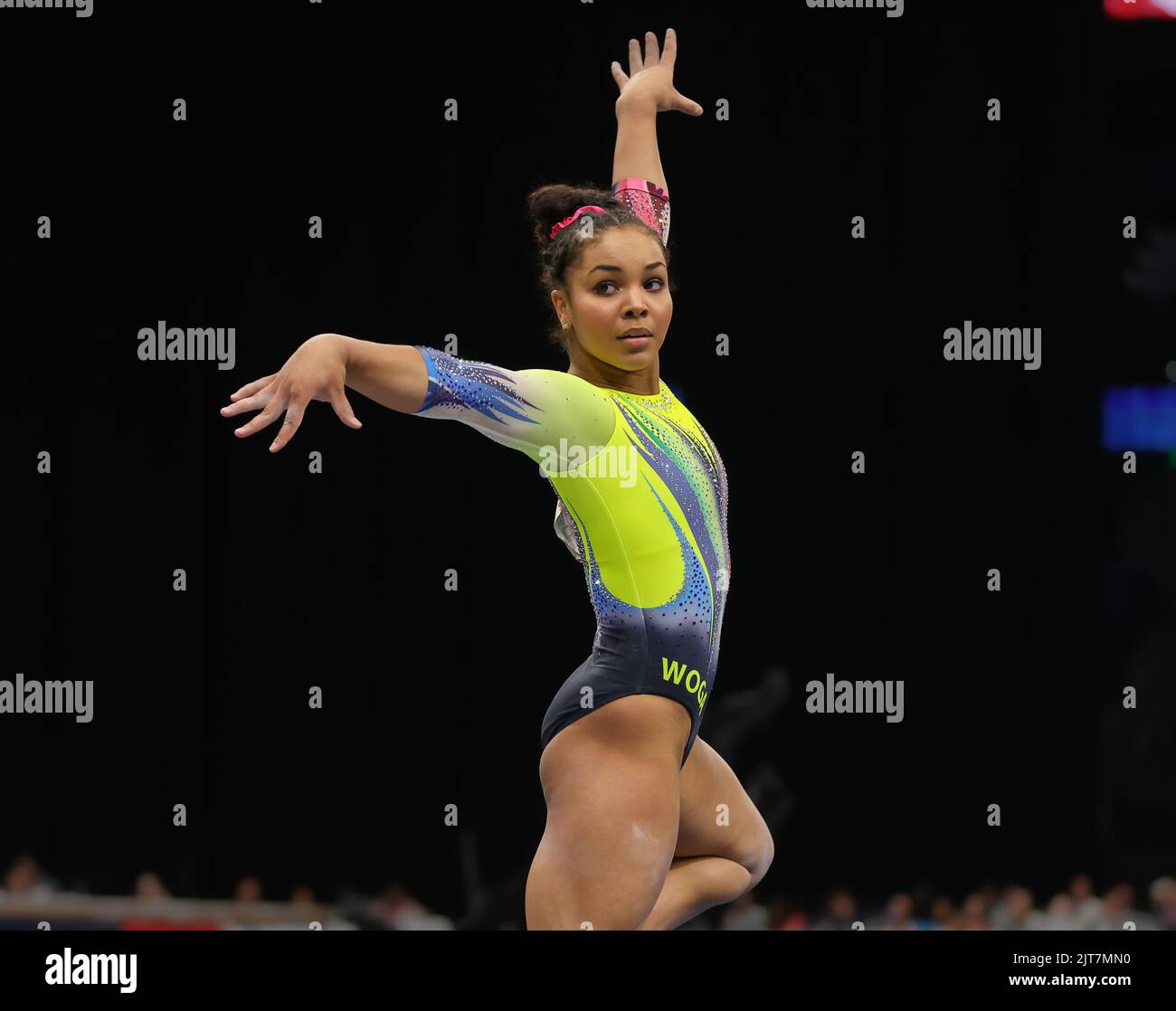August 19, 2022: Konnor McClain of WOGA competes on the floor exercise ...