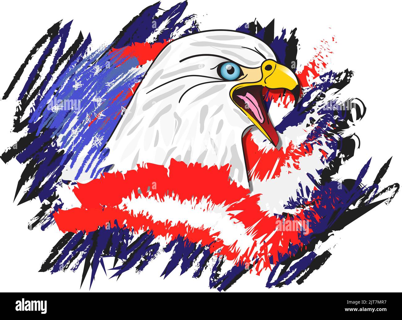 bald eagle with american flag background, united states t-shirt, flag ...