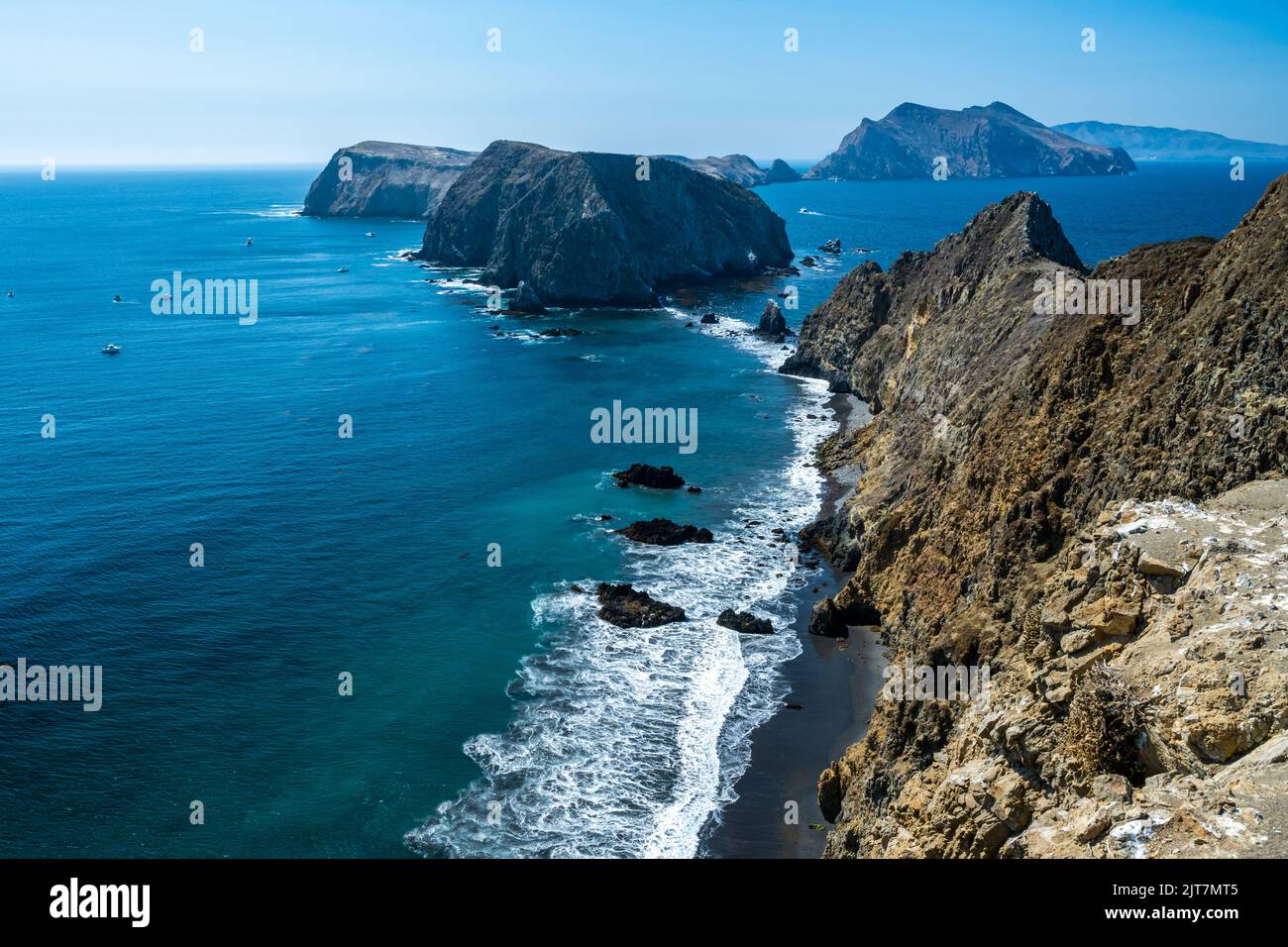 Pacific Ocean Laps On Narrow Beaches of Anacapa Island in Channel ...