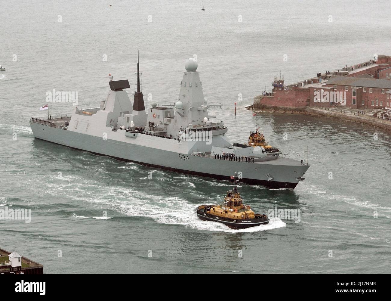 HMS DARING ENTERS PORTSMOUTH NAVAL BASE PIC MIKE WALKER, MIKE WALKER PICTURES,2012 Stock Photo ...