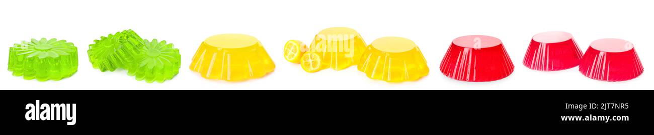 Set of sweet jelly isolated on white Stock Photo - Alamy
