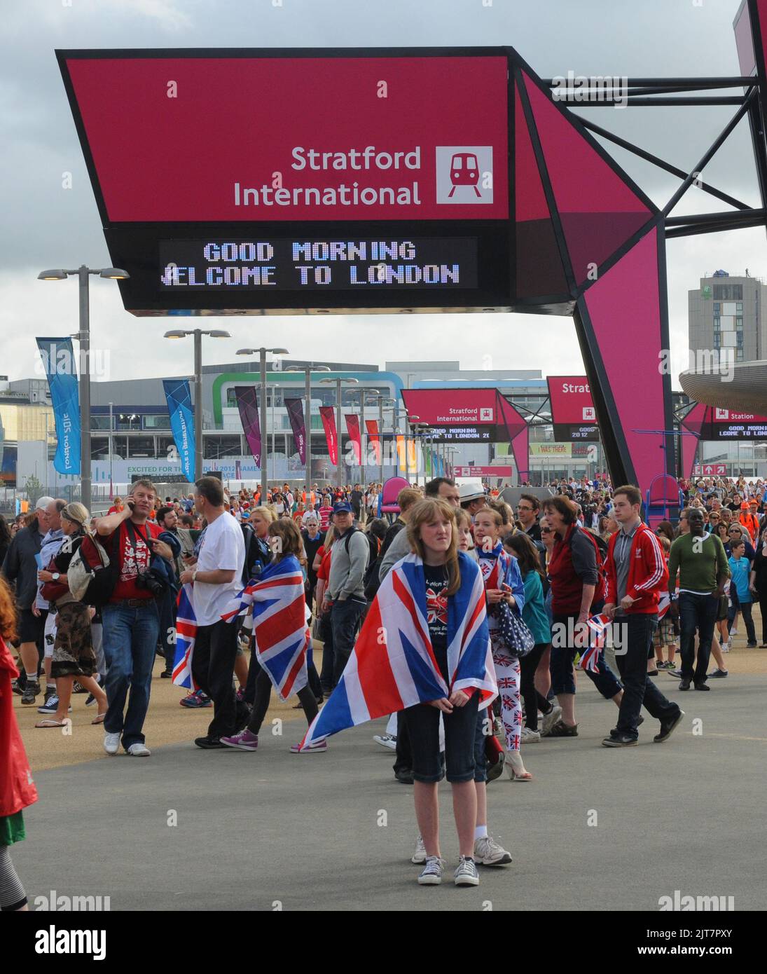 STRATFORD INTERNATIONAL ENTRANCE TO THE OLYMPIC PARK, LONDON OLYMPICS ...