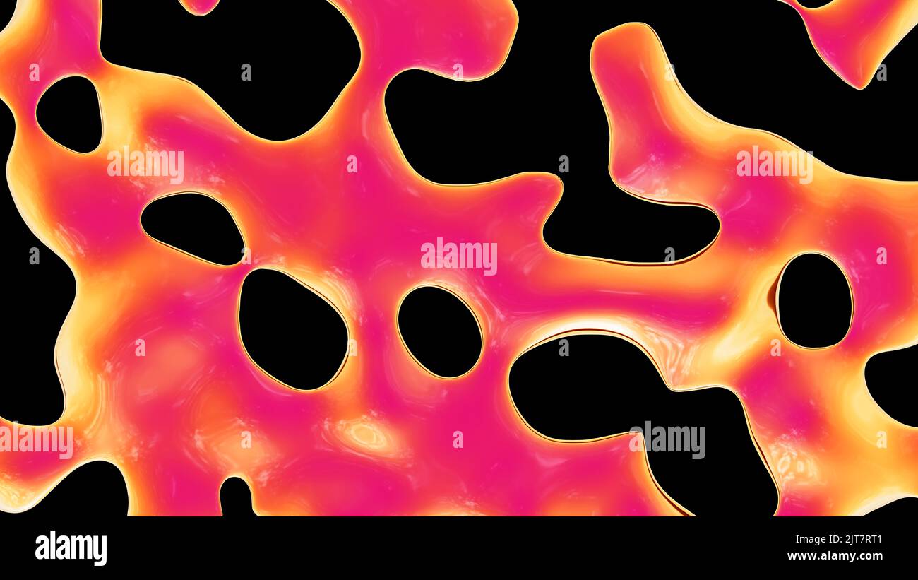 Fluid metallic drops y2k reddish background. Dynamic iridescent ...