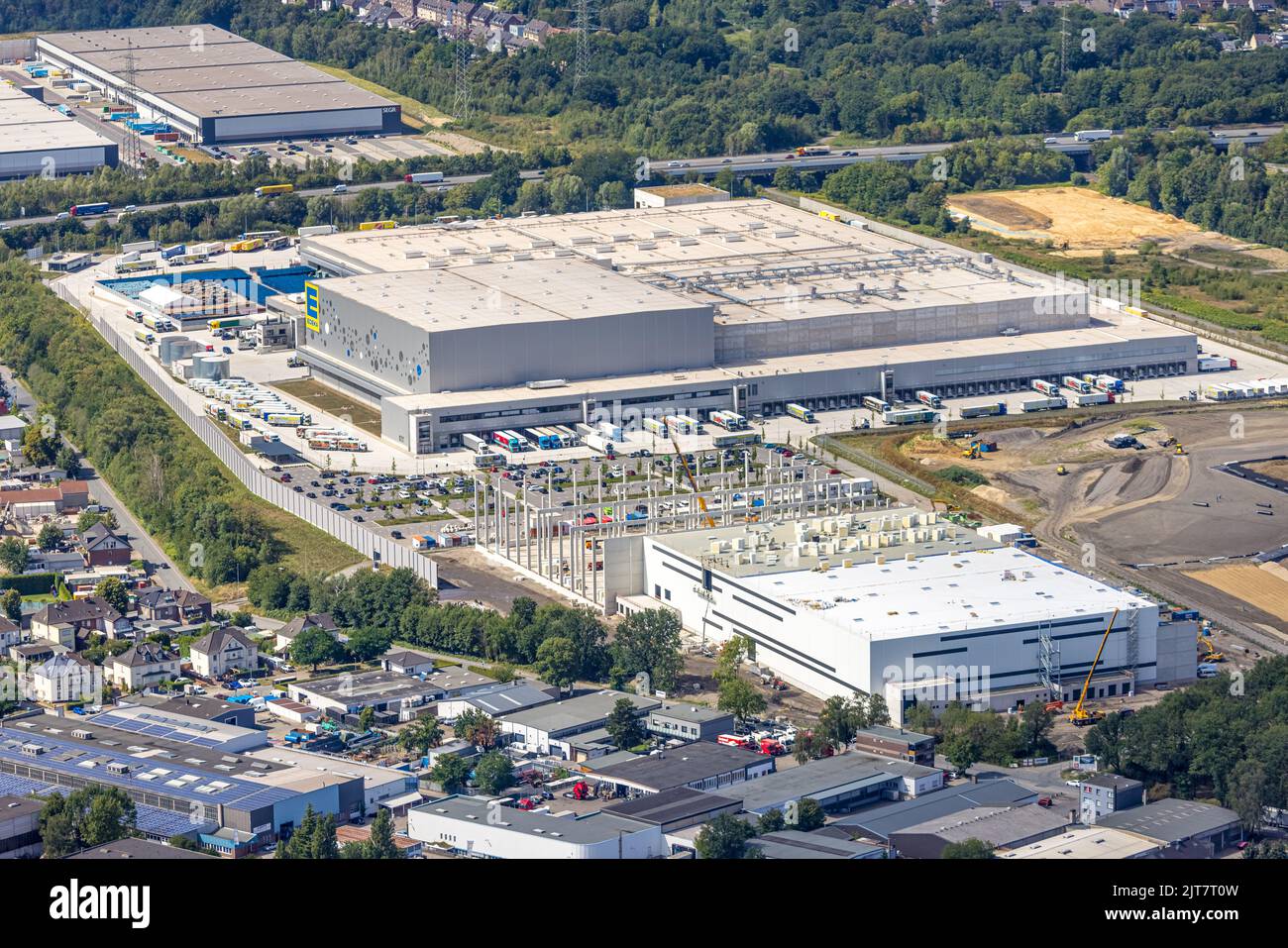 Aerial view, Edeka central warehouse logistics center and SEGRO ...