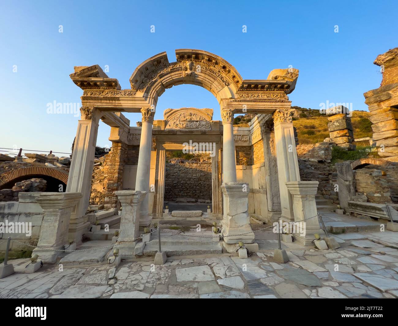Ephesus Ancient City The Temple of Hadrian, front view of Hadrian's ...