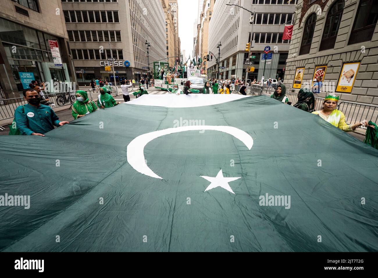 A Pakistan flag at the New York City Pakistan Day Parade on Madison ...