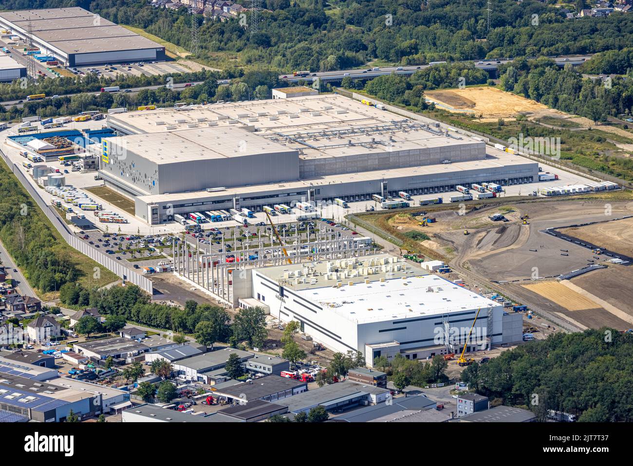 Aerial view, Edeka central warehouse logistics center and SEGRO ...