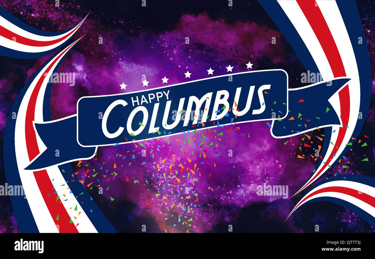 poster for happy columbus, with abstract illustration background Stock ...