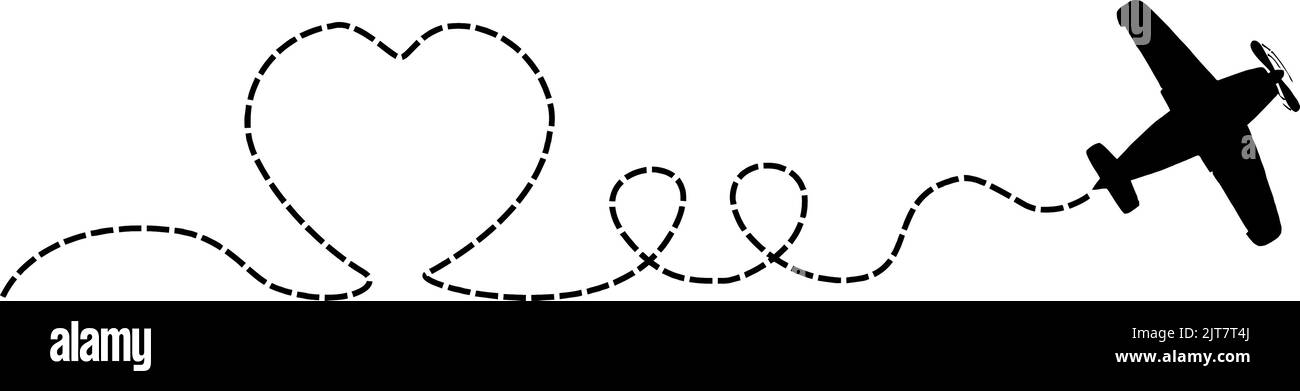 propeller plane flying in a heart shaped pattern Stock Vector Image ...