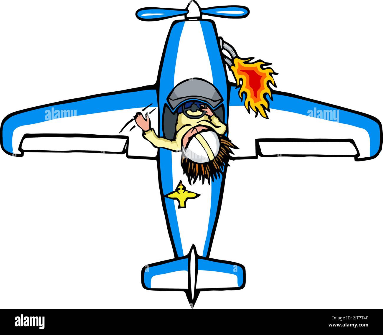 Top view of a pilot flying a propeller plane Stock Vector Image & Art ...