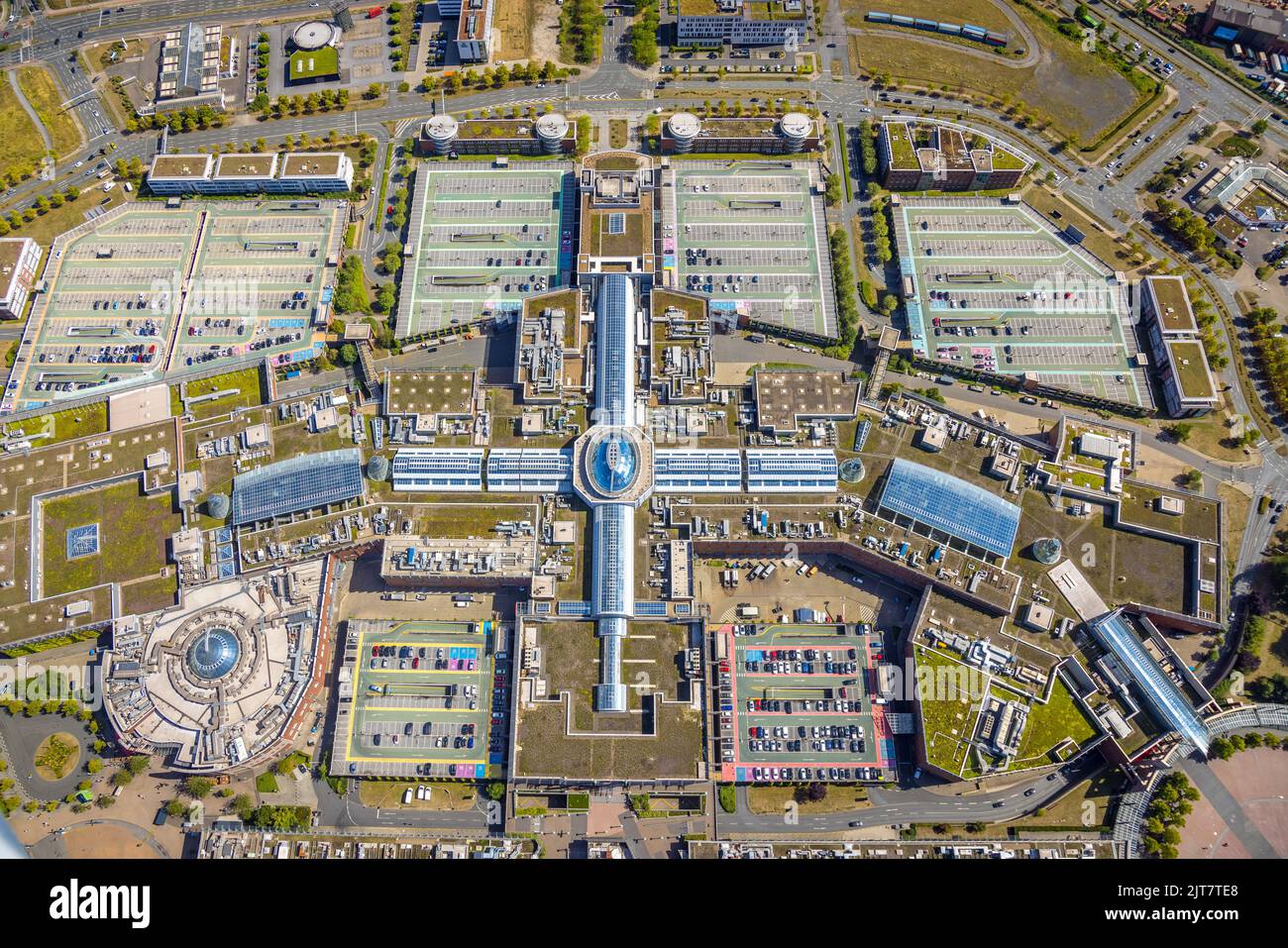 Aerial view, Westfield Centro Oberhausen, Neue Mitte shopping center, Borbeck, Oberhausen, Ruhr ...