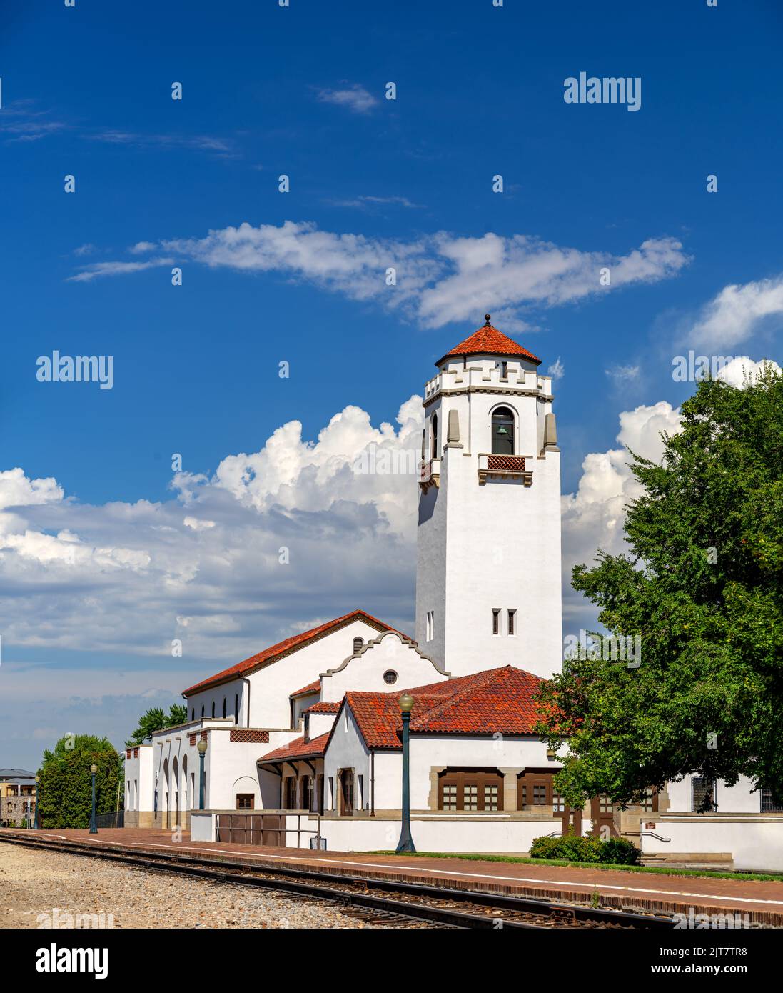 Train tracks lead so a train depot in Boise Idaho Stock Photo - Alamy