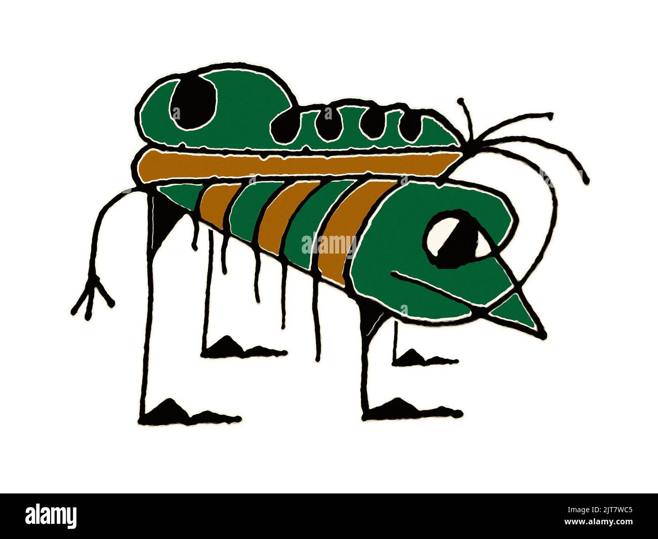 Side view full body portrait scary funny monster sketchy style colroed ...