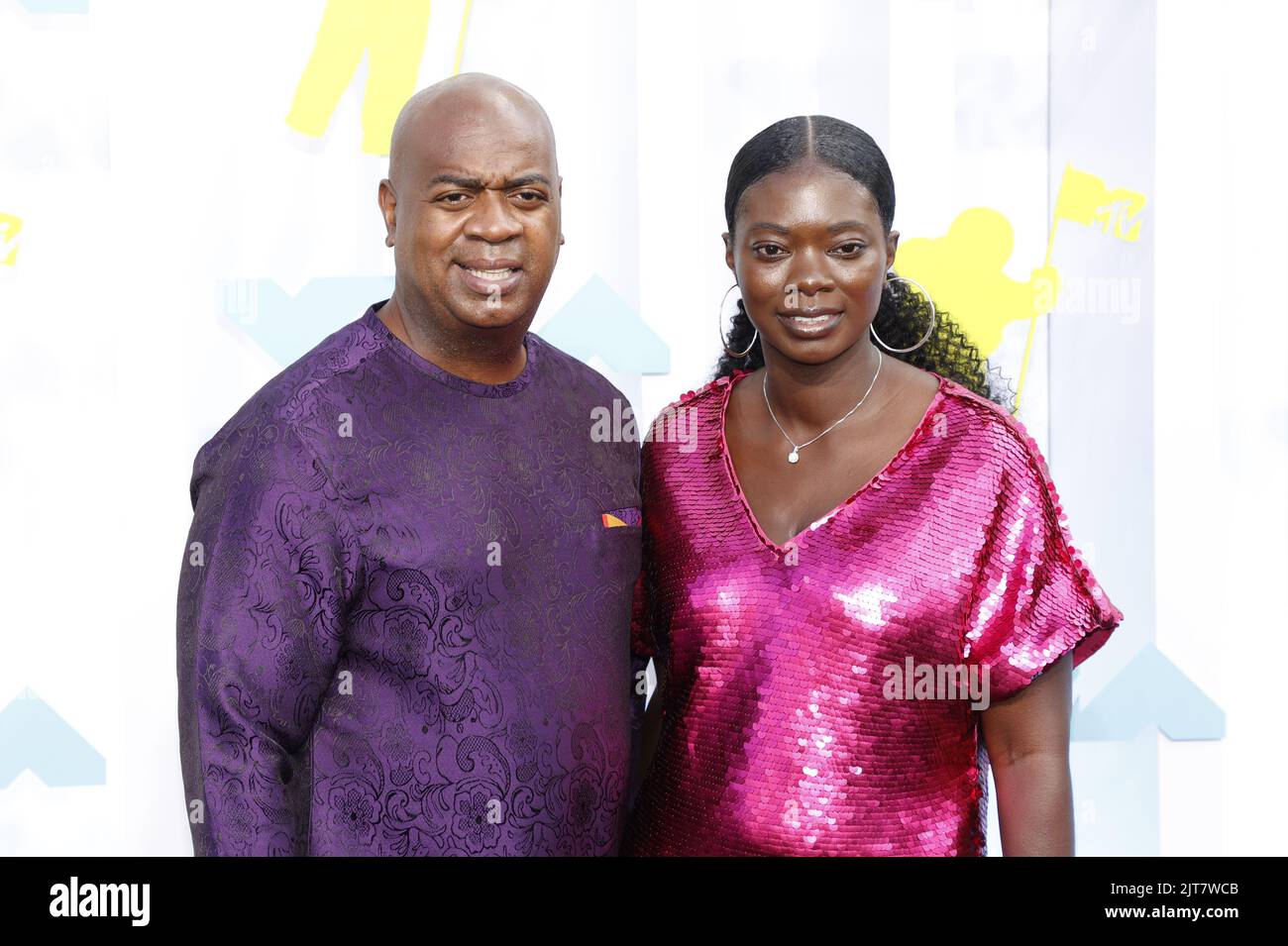 Newark, United Stated. 28th Aug, 2022. Ras Baraka, left and Linda Jumah ...