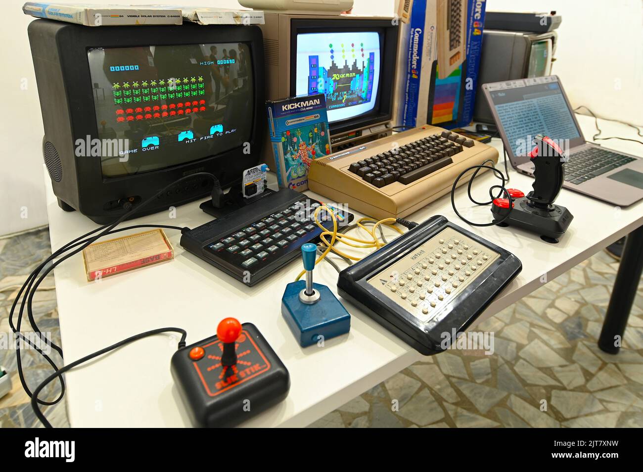 A Vintage videogames consoles at Enthousiast home Stock Photo - Alamy