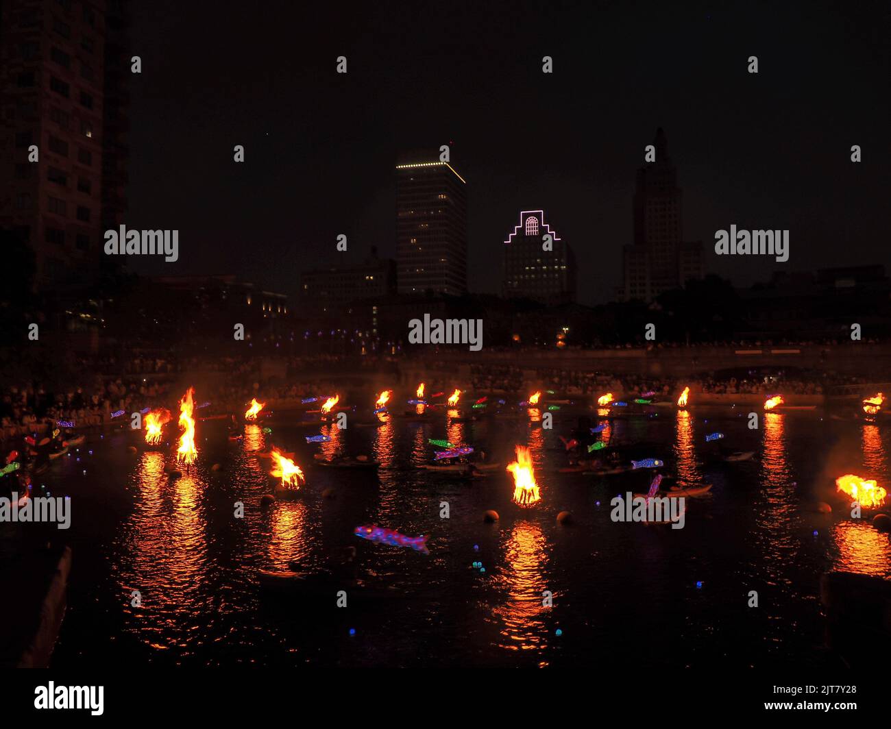 Providence, Rhode Island, USA. 27th Aug, 2022. WaterFire draws crowds ...