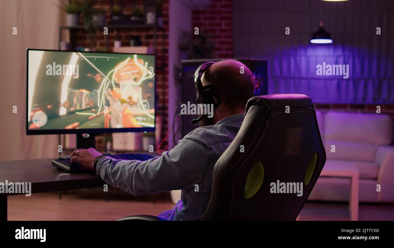 Professional gamer celebrating after hi-res stock photography and ...