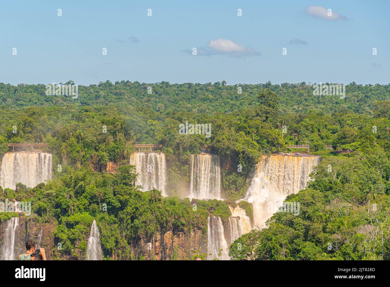 Iguaçu River National Park in Brazil. View of the Iguazu Falls on the ...