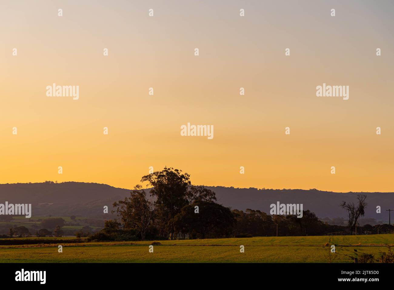 Landscapes of the pampa biome at sunset. Late afternoon in the field ...