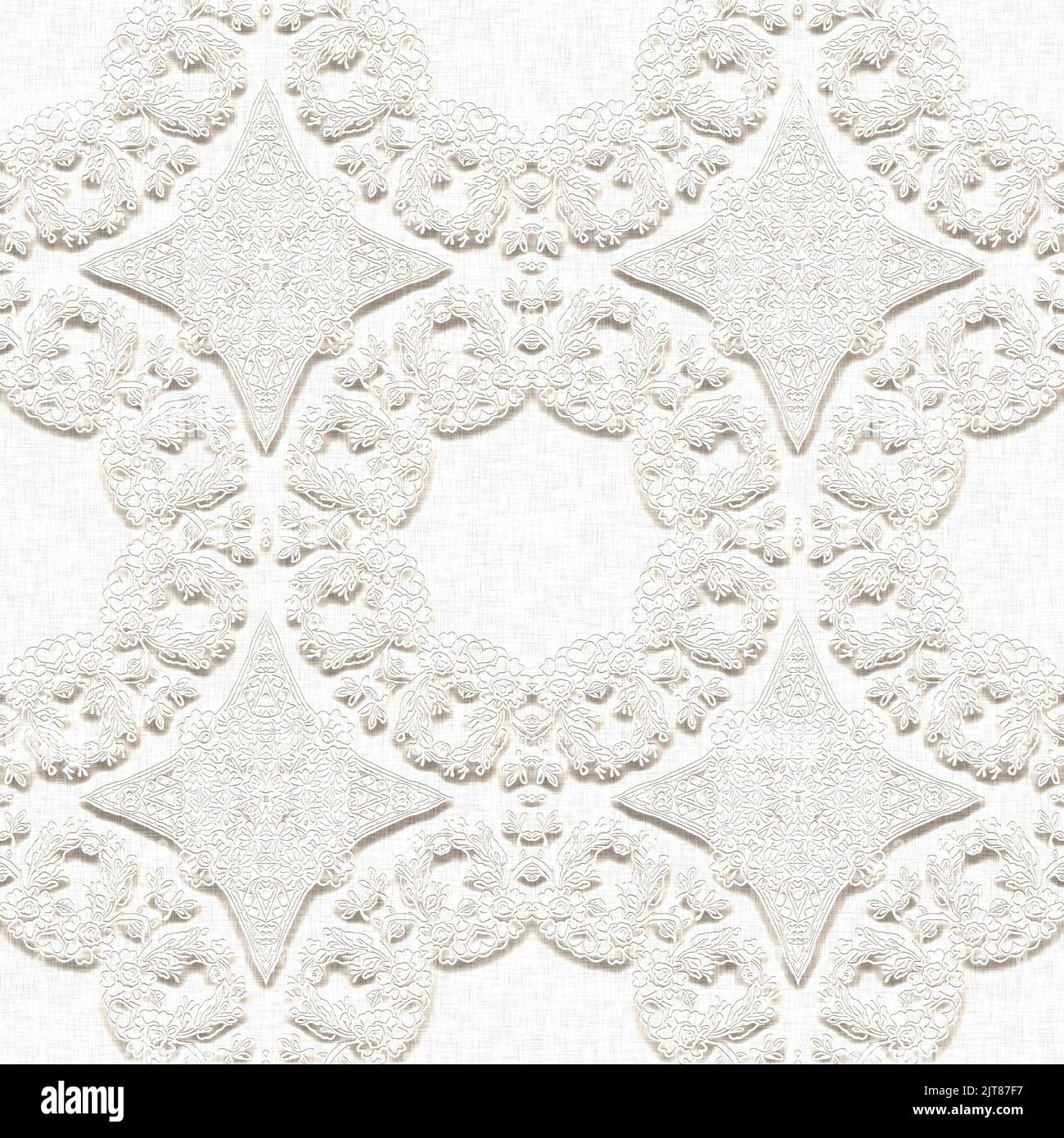 White on White linen lace effect background. Minimal stylish wedding ...