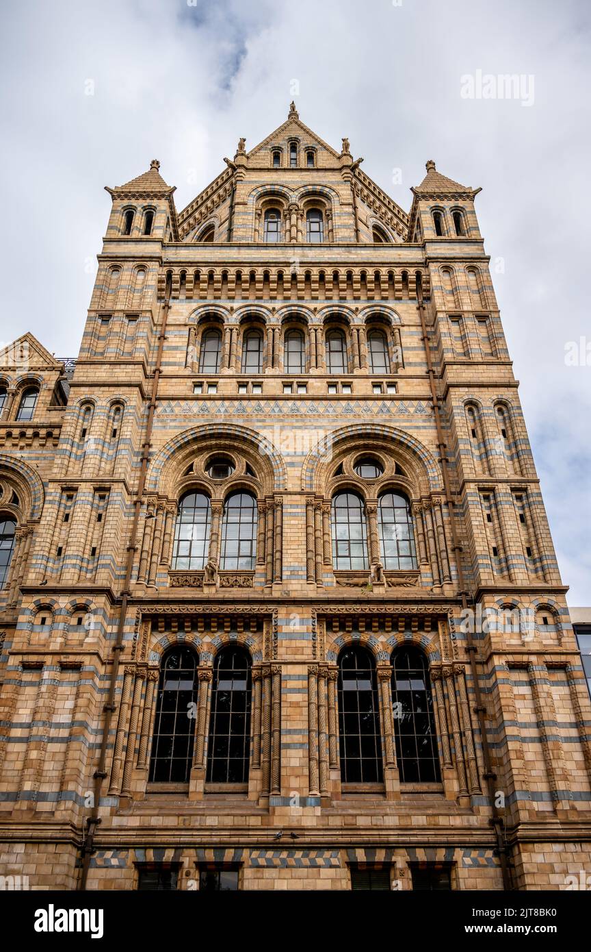 Exterior facade of the Natural History Museum in London, with its ...