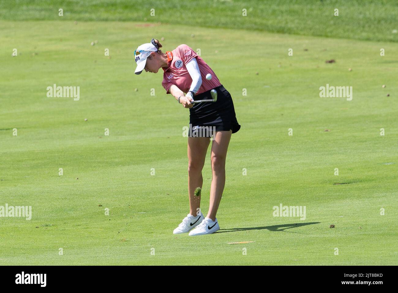 August 28, 2022: Nelly Korda of the United States sinks an iron shot ...