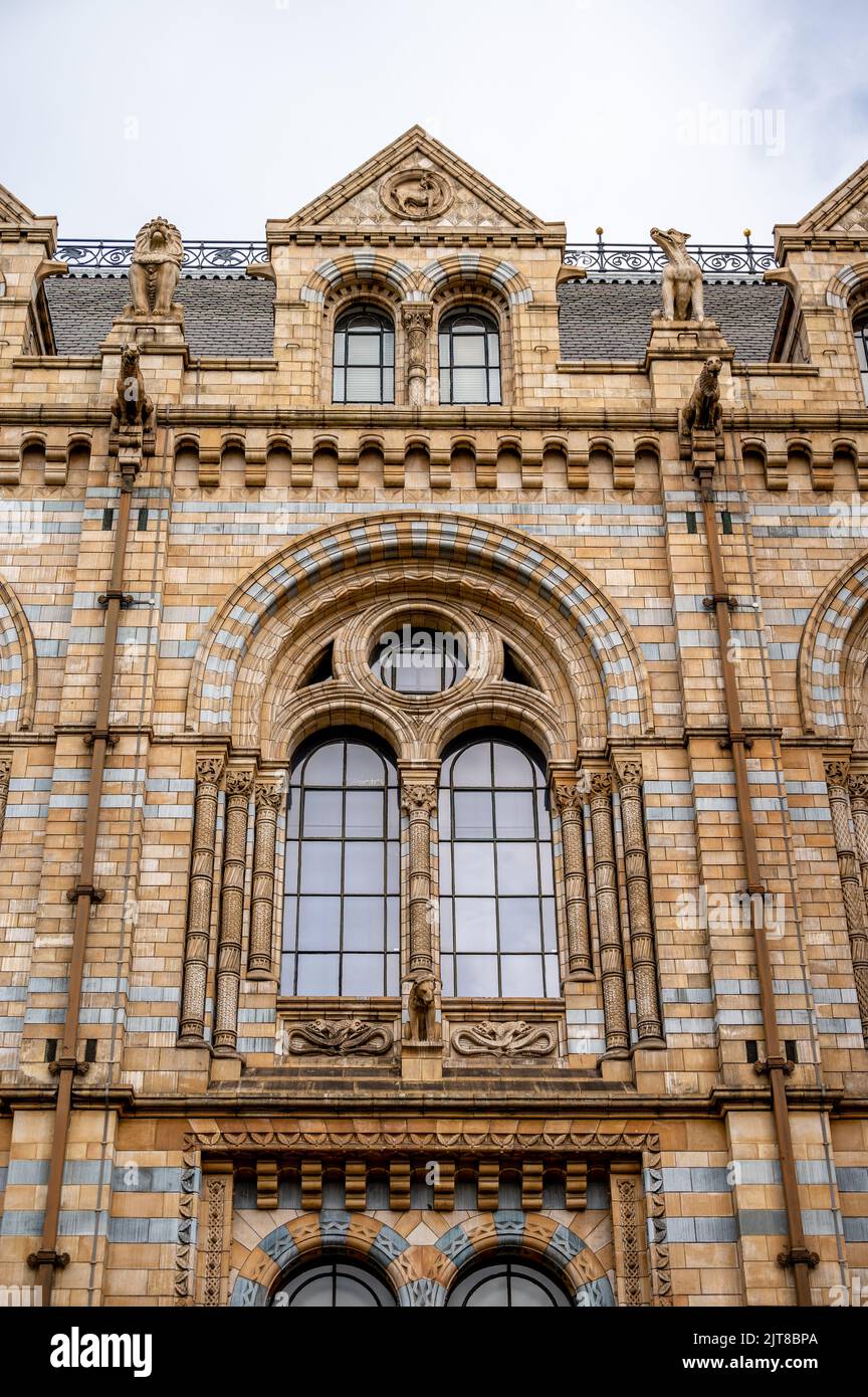 Exterior facade of the Natural History Museum in London, with its ...