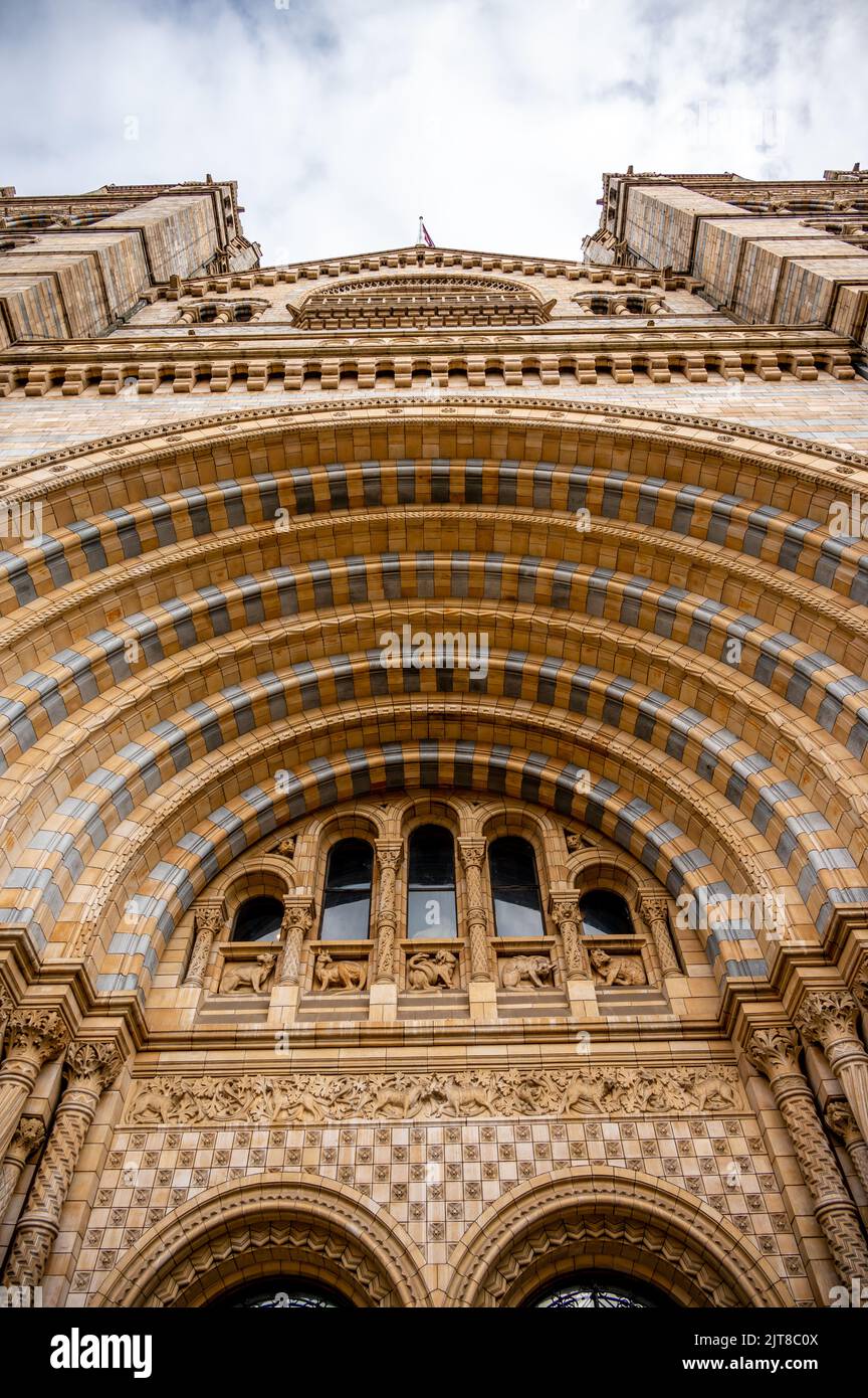 Exterior facade of the Natural History Museum in London, with its ...