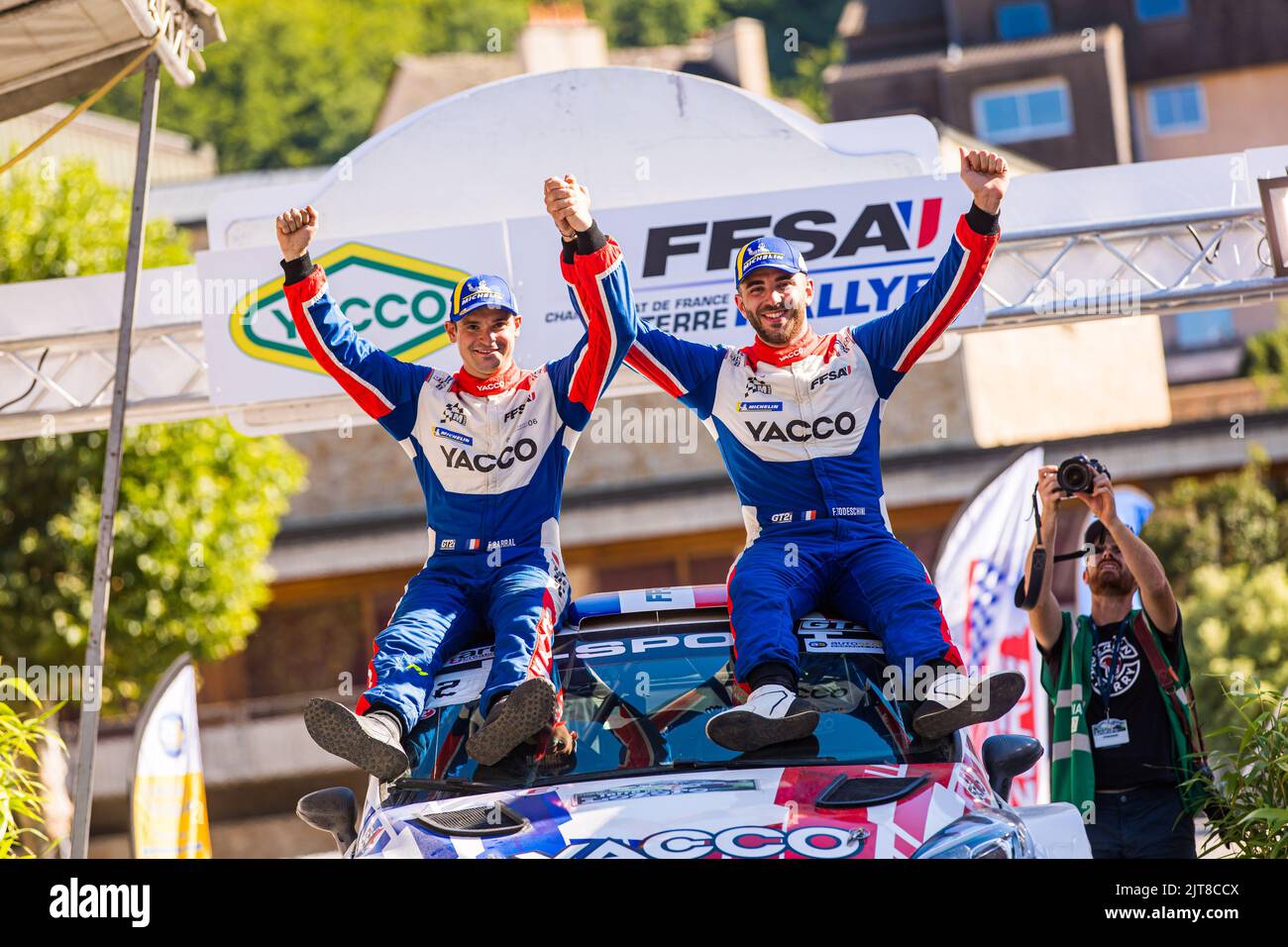 Mende, France. 28th Aug, 2022. TODESCHINI Florent, BARRAL Florian, Ford ...