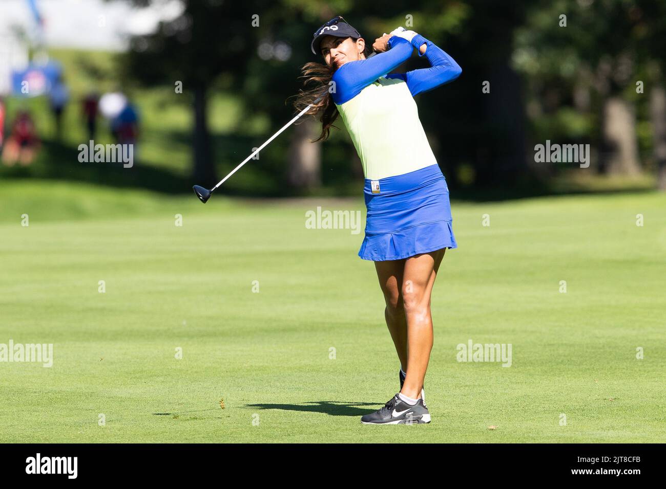 August 28, 2022: Paula Reto of South Africa takes an iron shot on the ...