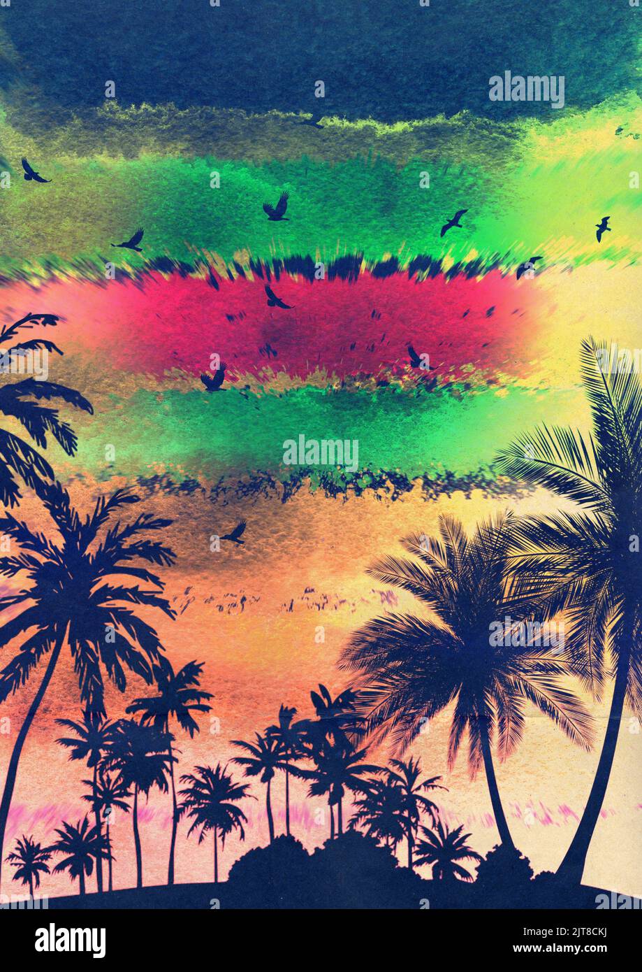 Palm tree summer design Stock Photo - Alamy