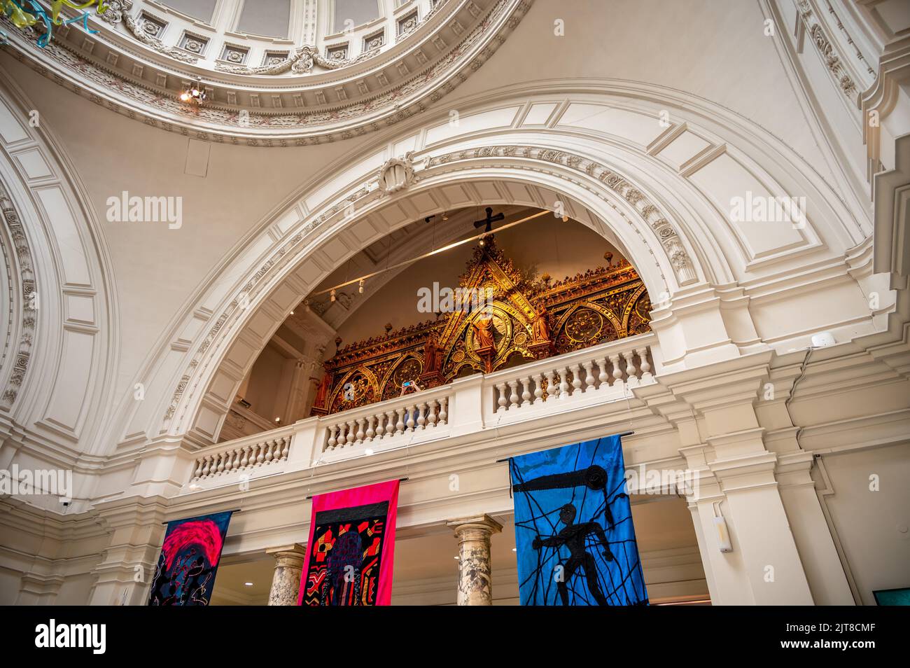 London, UK - August 24, 2022: Exhibits inside the Victoria and Albert ...