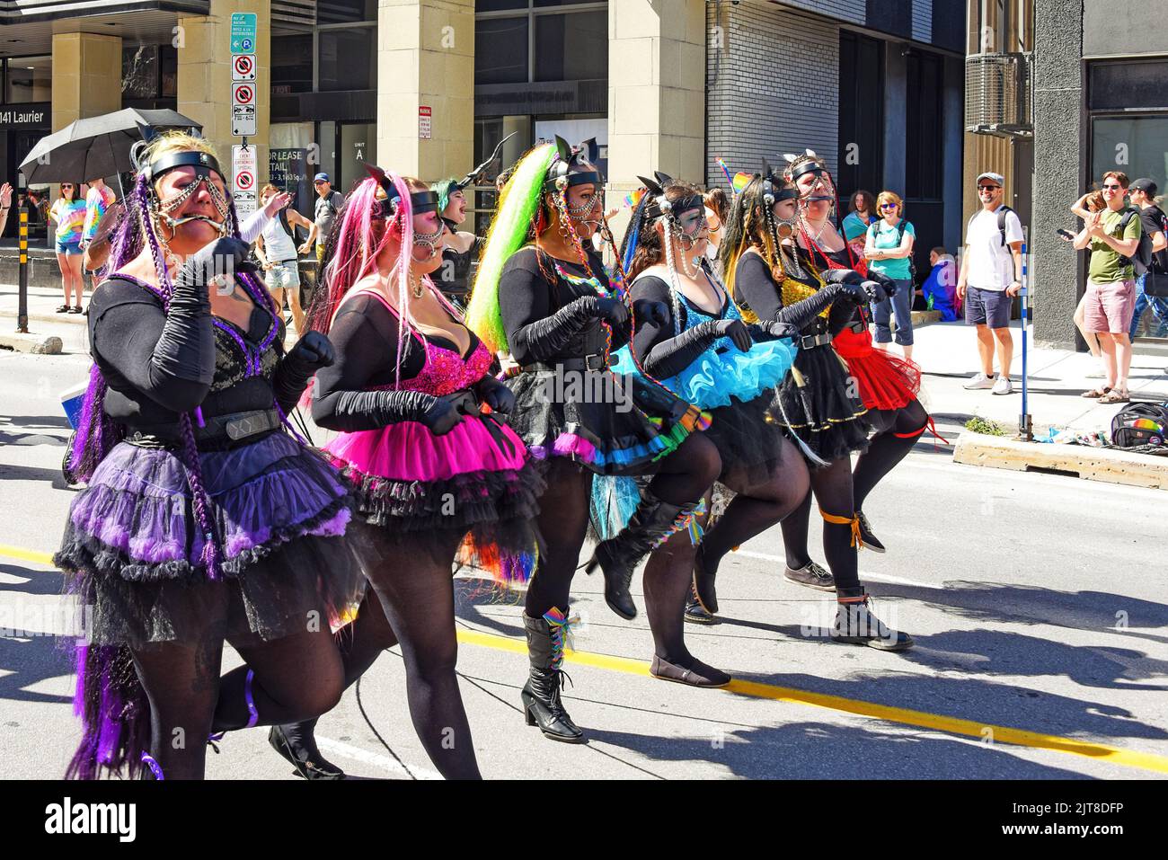 Ottawa, Canada – August 28, 2022: Female human ponies on parade at the ...