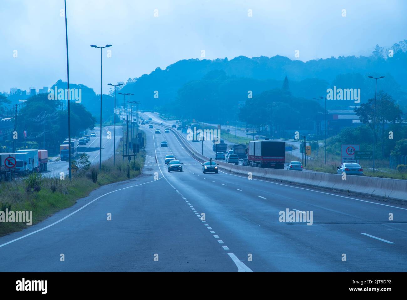 Traffic on an urban road in the city of Santa Maria RS Brazil. urban ...